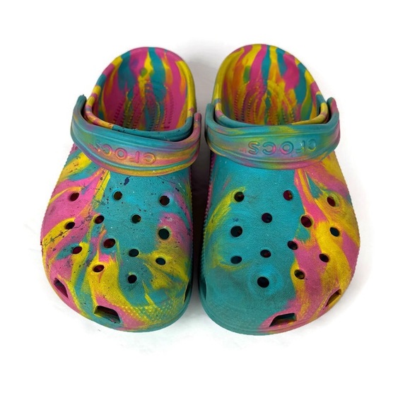 CROCS | Shoes | Crocs Kids Classic Slip On Clogs In Swirl Multicolor ...